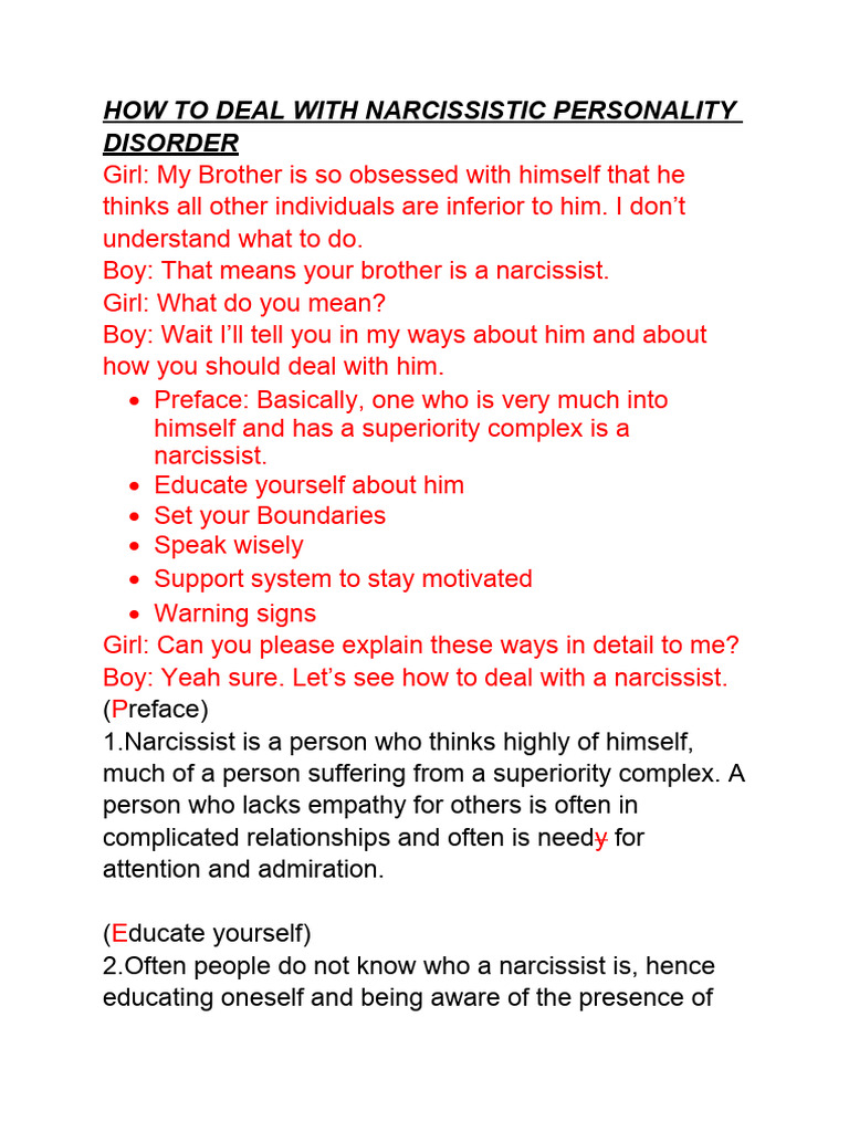 How To Deal With Narcissistic Personality Disorder | PDF | Narcissism | Emotions