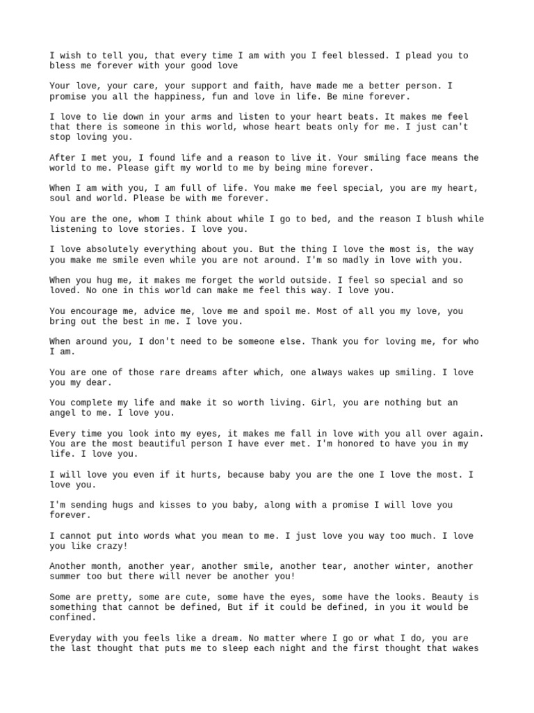 Love Text Messages | PDF | Love | Dream