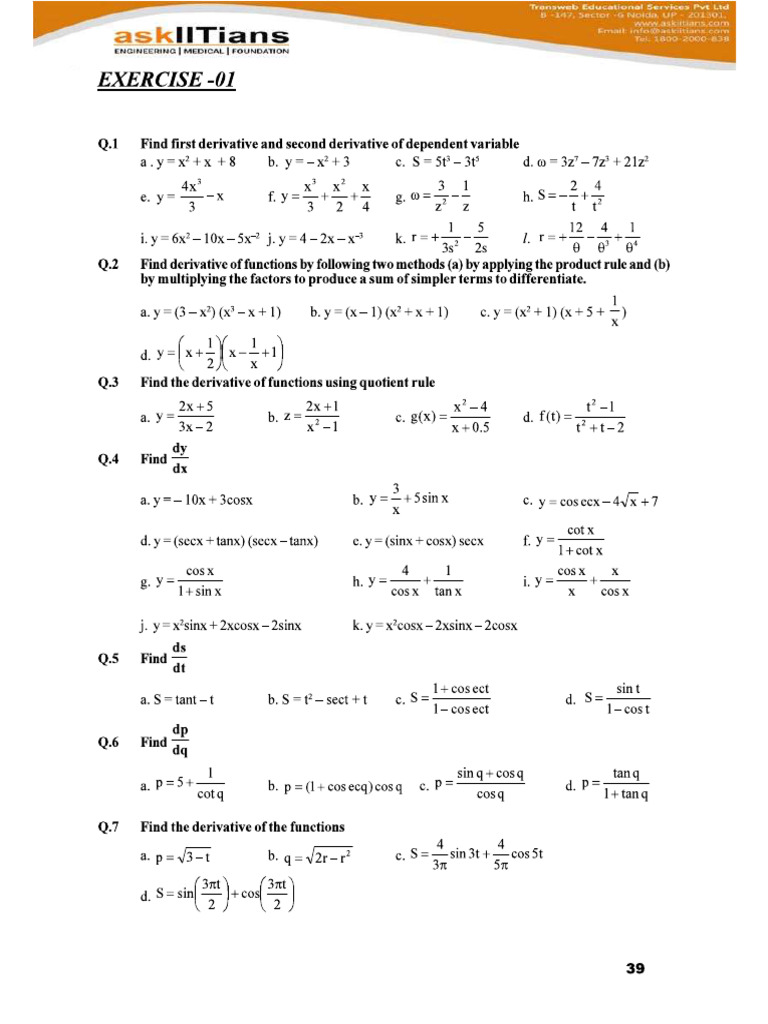 Basic Mathematics - Exercise | PDF