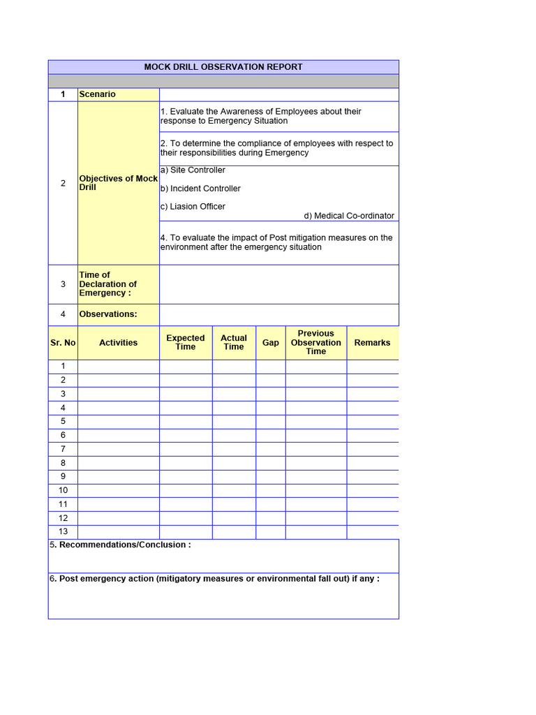 05A Records - 6.3.0-3 Mock Drill Report | PDF | Emergency Management ...