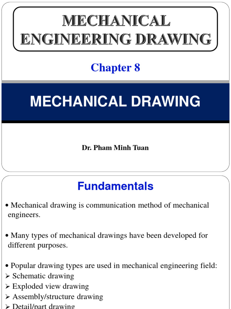 Mechanical Drawing: Dr. Pham Minh Tuan | PDF | Engineering Tolerance | Dimension