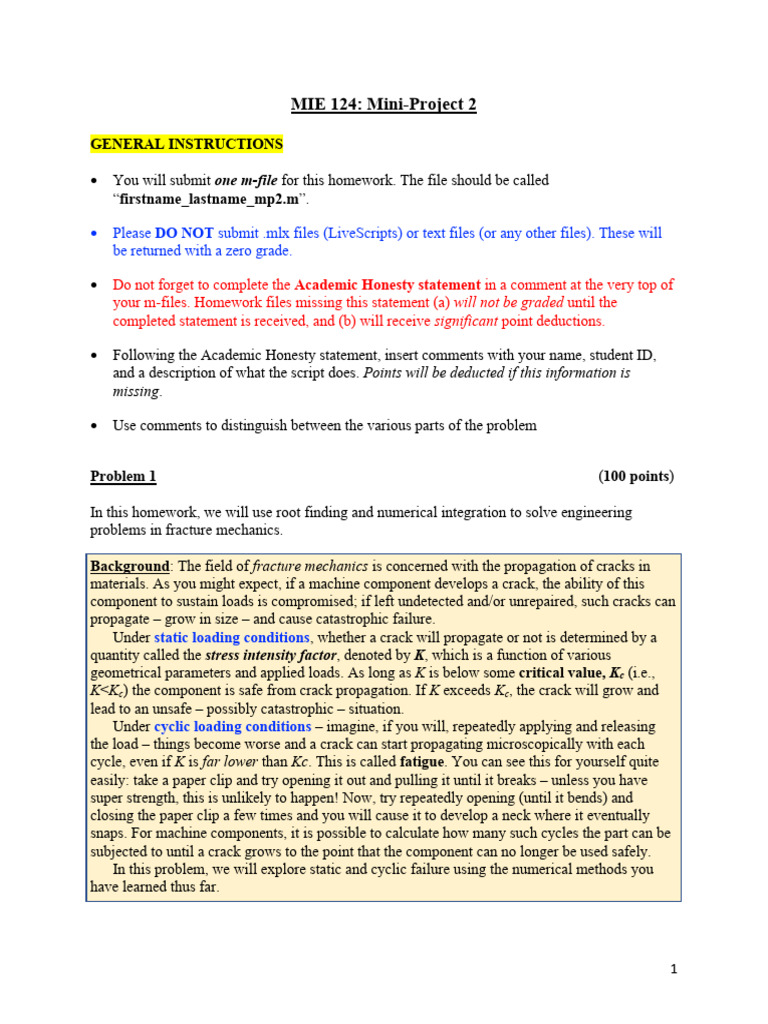 Mini Project 2 | PDF | Fracture | Fracture Mechanics
