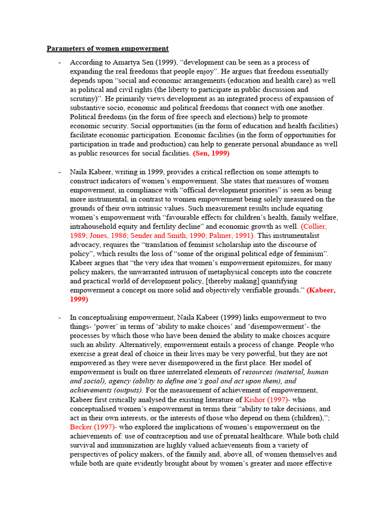 Women's Empowerment Parameters | PDF | Empowerment | Violence