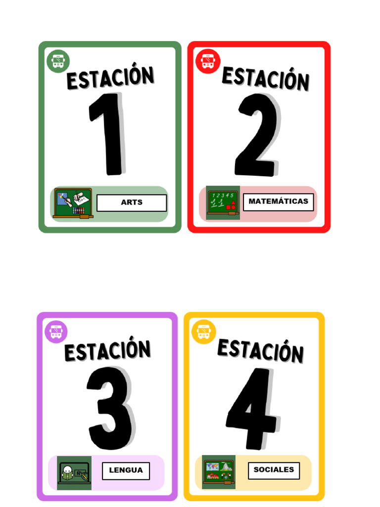 Carteles Estaciones Con Pictogramas | PDF