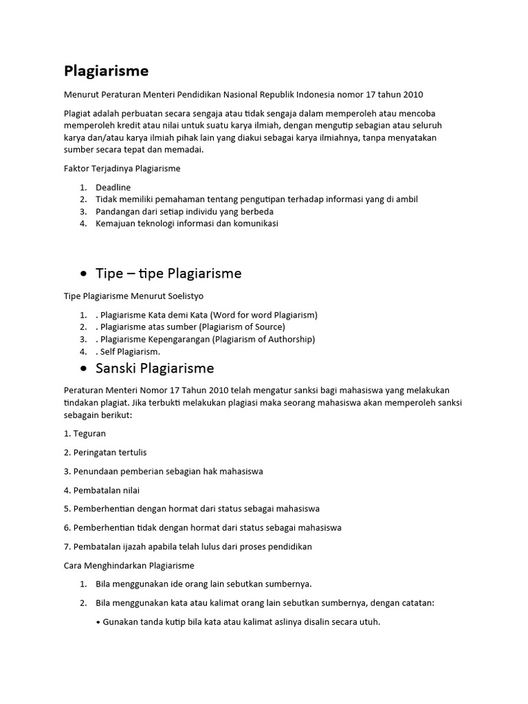 Panduan Lengkap Plagiarisme | PDF | Karier & Perkembangan