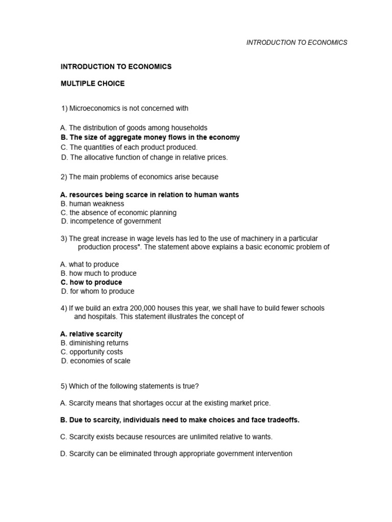 Tutorial Chapter 1 (ECO 415) | PDF | Economics | Microeconomics