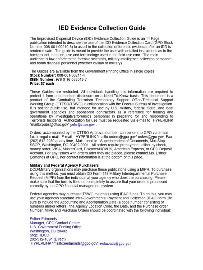 IDD Evidence Collection Guide for Forensics | PDF | United States ...