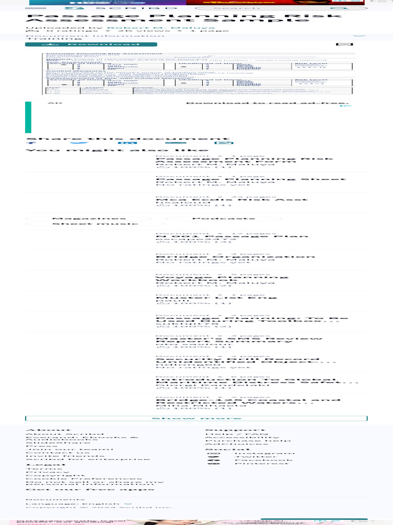 Passage Planning Risk Assessment Sample PDF | PDF | Scribd | Risk