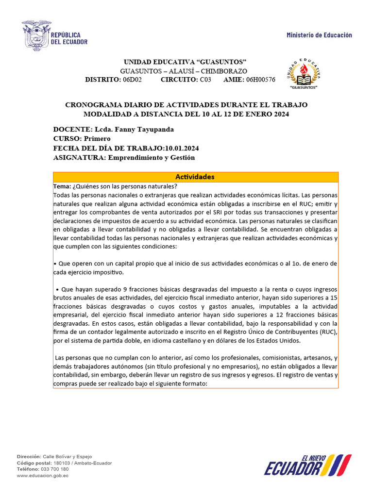 Ficha de Emp - Gest 2do | PDF | Contabilidad | Impuestos