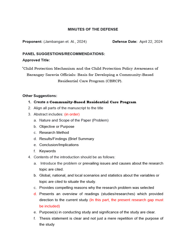 Child Protection Policy Defense Minutes | PDF | Methodology | Science