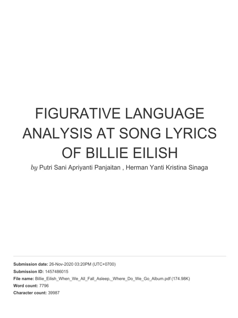 Figurative Language in Eilish Songs | PDF