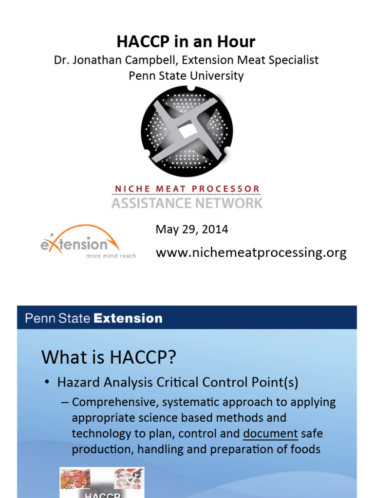 HACCP in An Hour Slides 5.29.14 FINAL | PDF | Hazard Analysis And ...