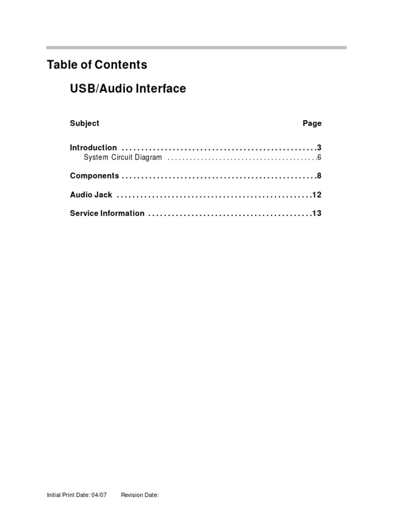 04b Usb Audio Interface Pdf Usb I Pod