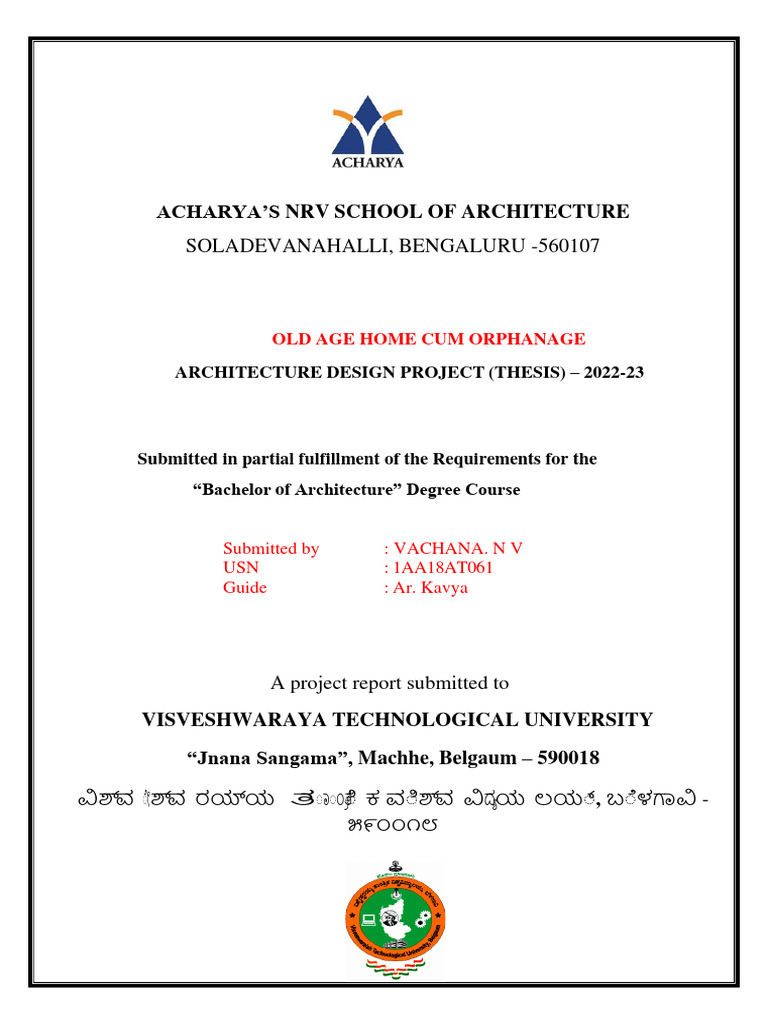 1AA18AT061_Old Age Home Cum Orphanage by Vachana NV-1-5 | PDF