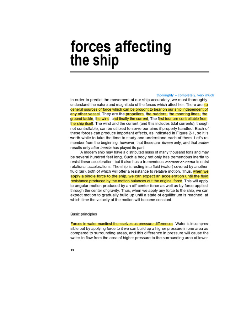 Naval Shiphandling - Chapter 2 | PDF | Propeller | Friction