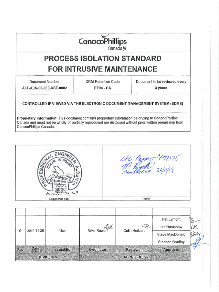 Process Isolation Standard | PDF | Valve