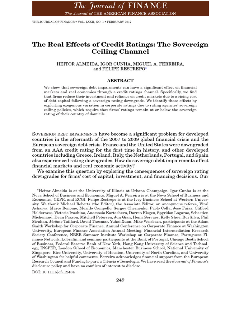 12-The Real Effects of Credit Ratings - Cleaned | PDF | Bonds (Finance ...
