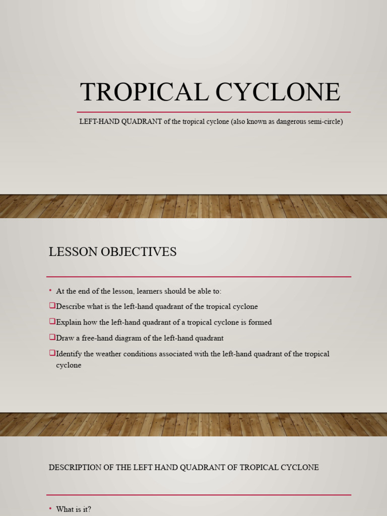Understanding Tropical Cyclone's Left-Hand Quadrant | PDF