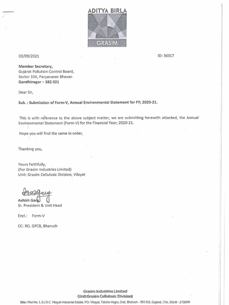 Form V Annual Environment Statement Fy21 | PDF