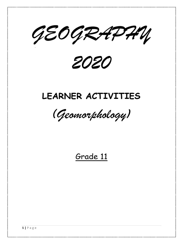 Grade 11 Learner Activities Term 2 Edit | PDF | Landscape | Earth Sciences
