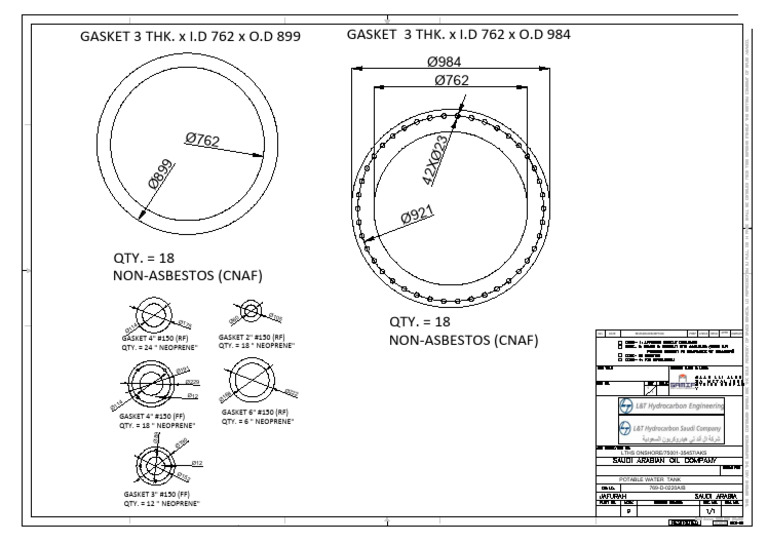 Gasket Specifications and Drawings | PDF