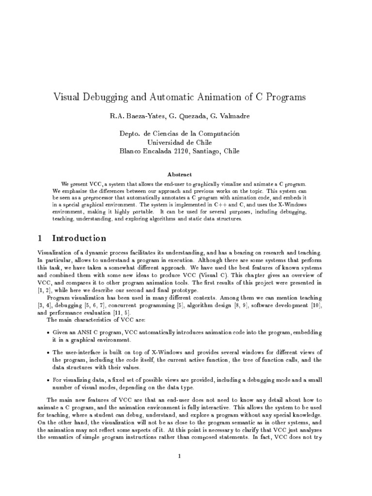 Visual Debugging and Automatic Animation of C Programs | PDF | Class (Computer Programming ...