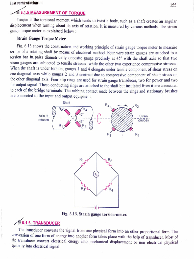 Torque of A Rotating Shaft by Means of Clectrical Method. Four Wire ...