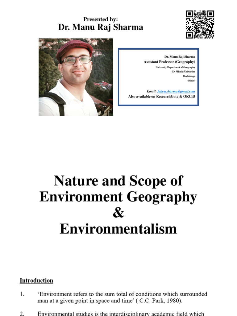 Nature and Scope of Environmental Geography | PDF | Natural Environment ...
