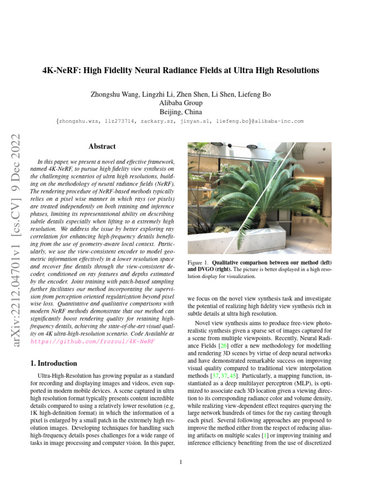 4K-NeRF High Fidelity Neural Radiance Fields at Ultra High Resolutions | PDF | Rendering ...