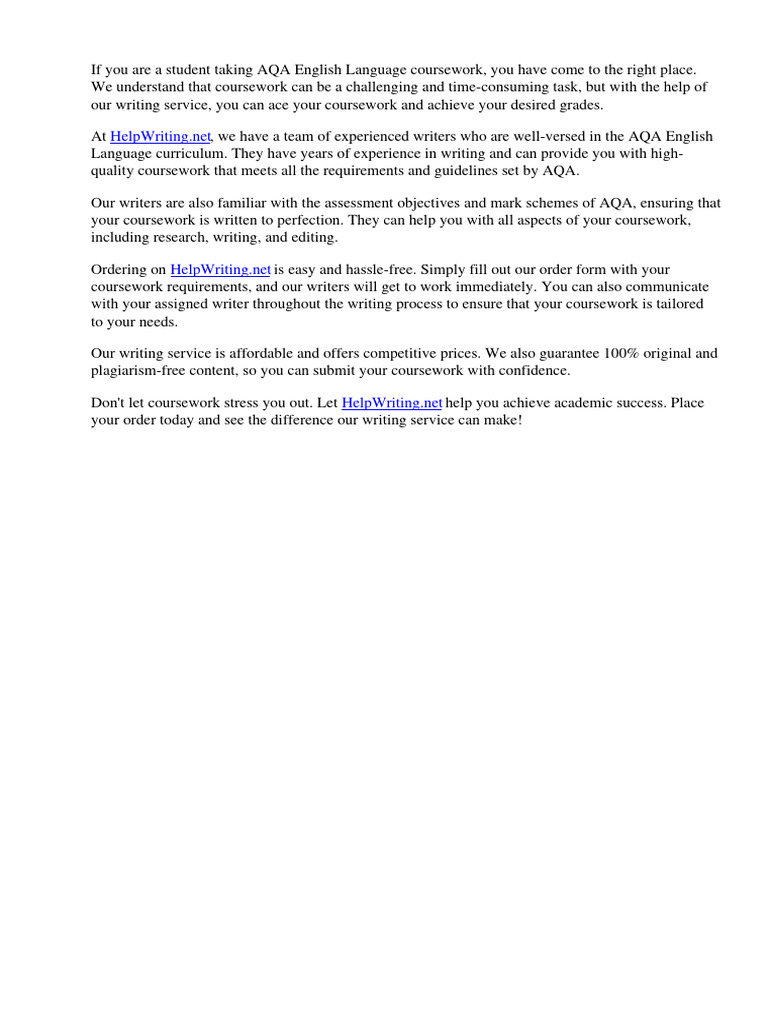 Aqa English Language Coursework | PDF