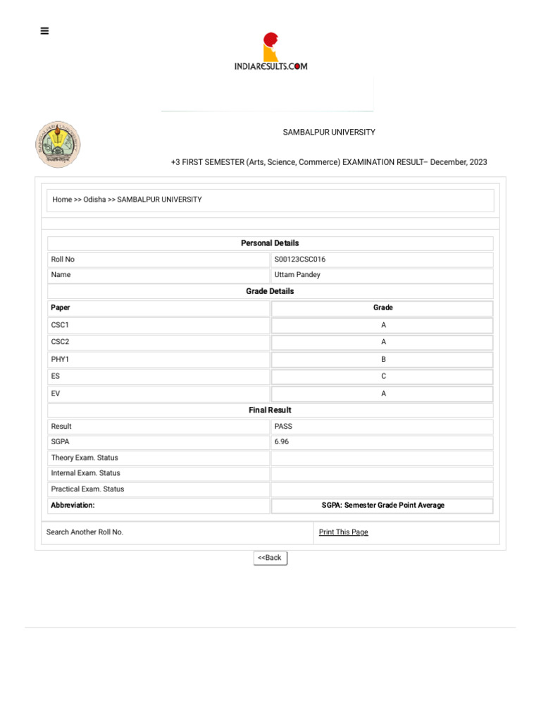 1st sem result | PDF