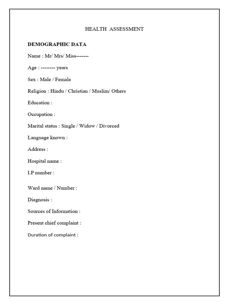 Assessment Format | PDF | Edema | Human Nose