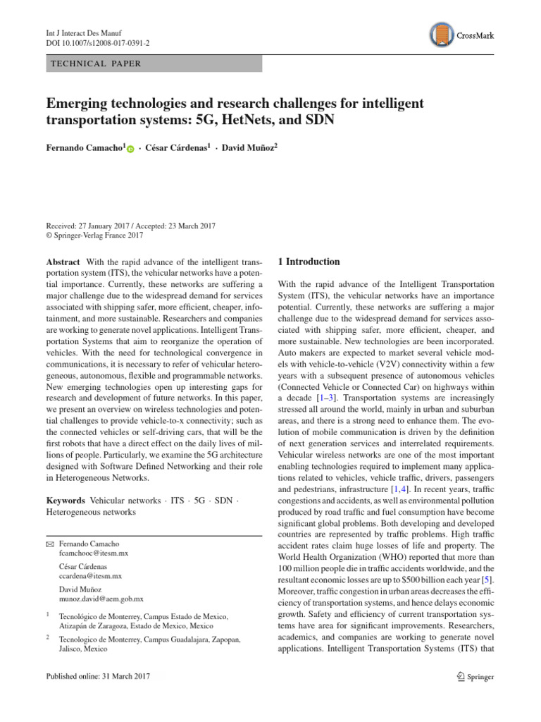 Emerging Technologies and Research Challenges For Intelligent ...
