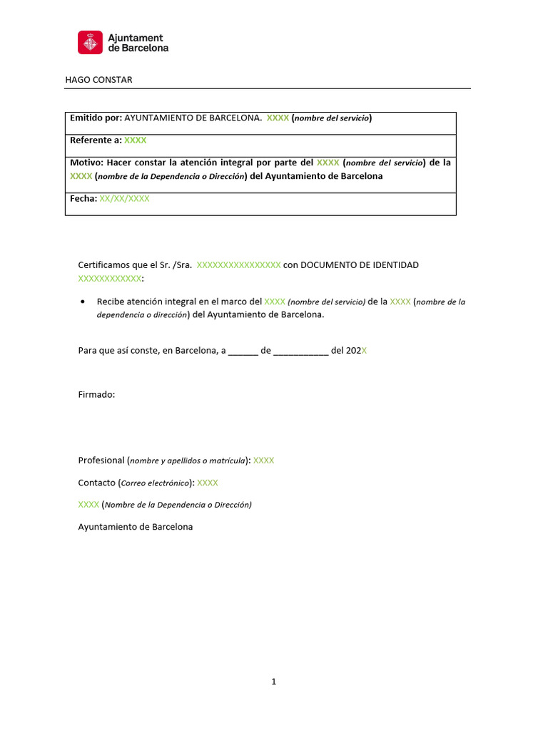 Modelo Generico Hago Constar | PDF