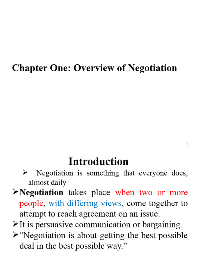 Negotion - One (1) (1) (Read-Only) (Compatibility Mode) | PDF ...