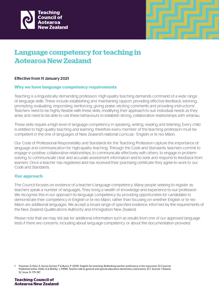 ELC Language Competency | PDF | Teachers | Qualifications