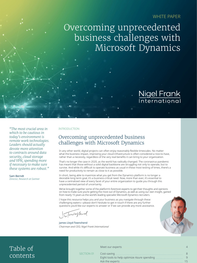 Nigel Frank Overcoming Unprecedented Business Challenges With Microsoft ...