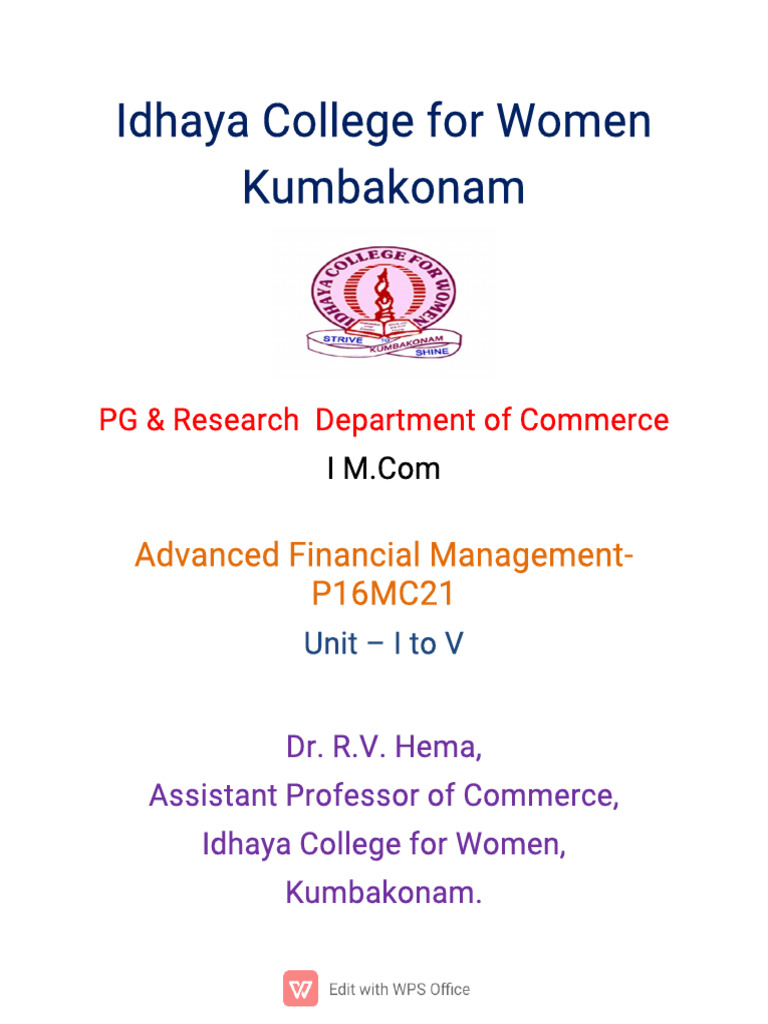 Afm Short Notes | PDF