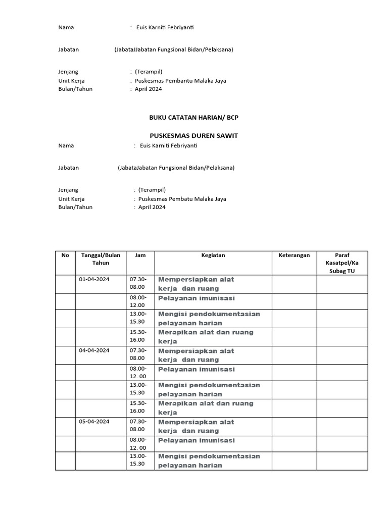 BCP Euis April 2024 | PDF