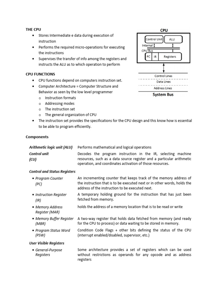 Unit 2 The CPU and Register Org. | PDF | Central Processing Unit | Integrated Circuit