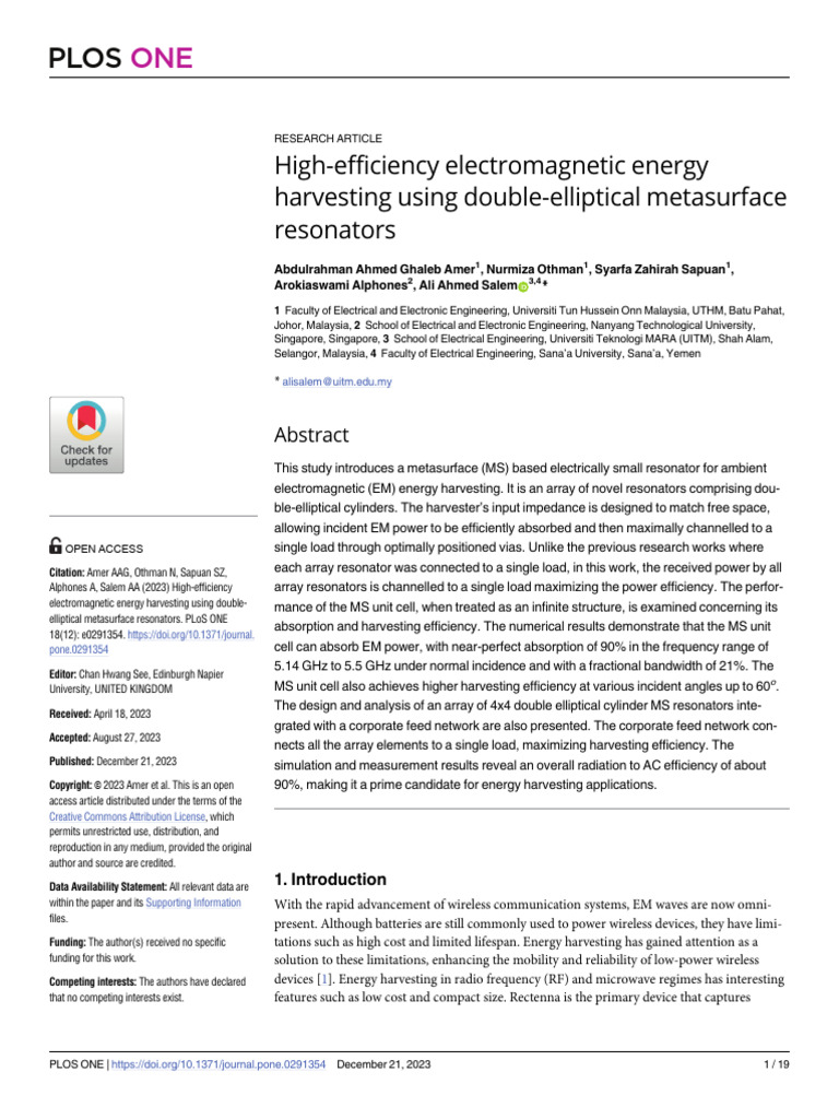 Amer Et Al. - 2023 - High-Efficiency Electromagnetic Energy Harvesting ...