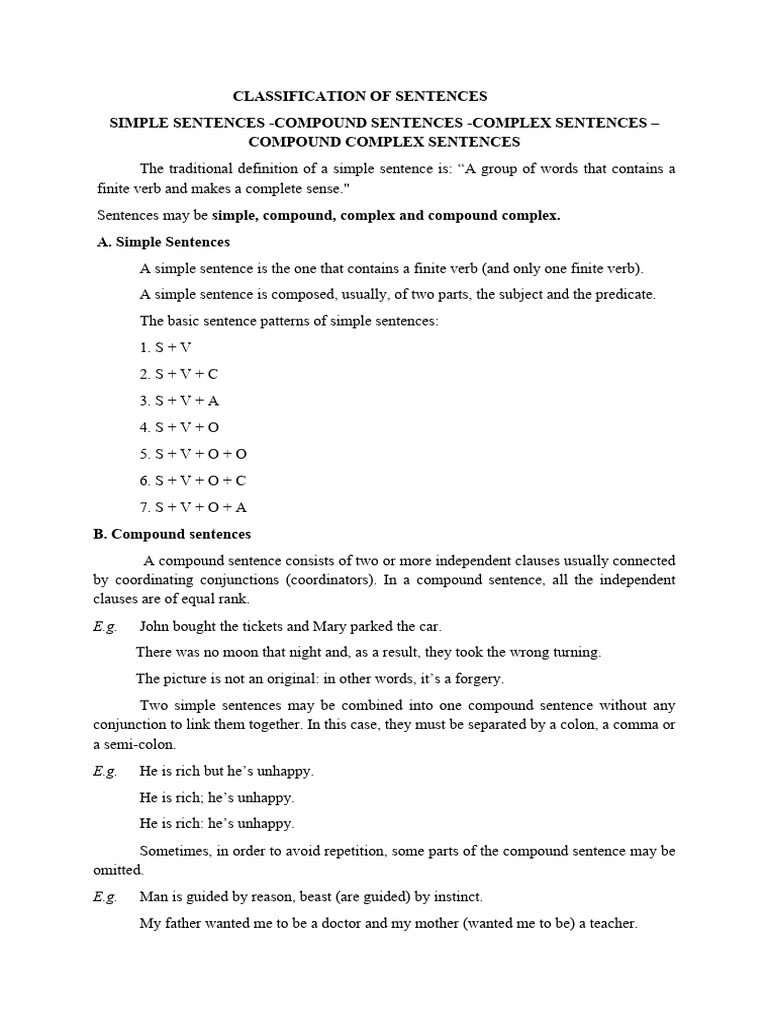 Sentence Types Worksheet with Answers | PDF | Sentence (Linguistics ...