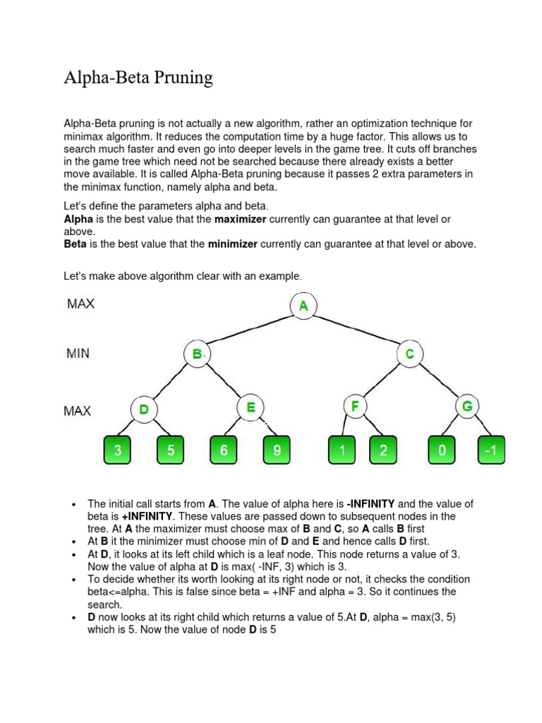 Alpha Beta Pruning Notes | PDF | Theoretical Computer Science | Applied ...