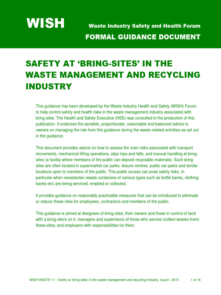 WASTE-11 | PDF | Occupational Safety And Health | Risk