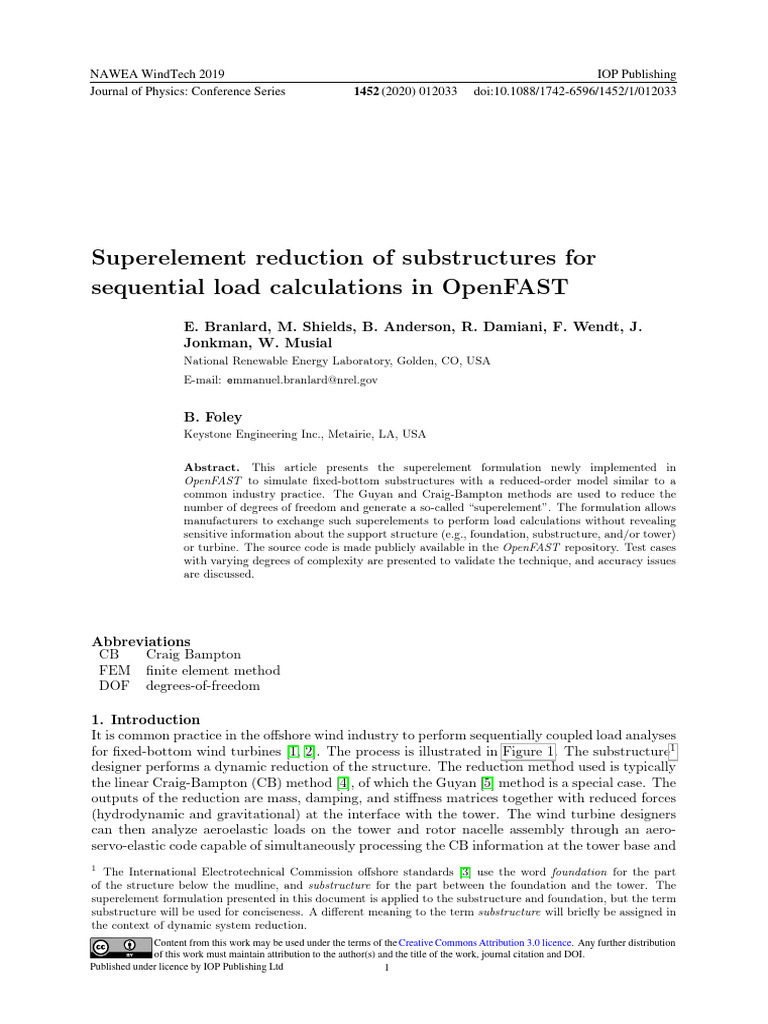 Superelement Openfast | PDF | Finite Element Method | Spectral Density