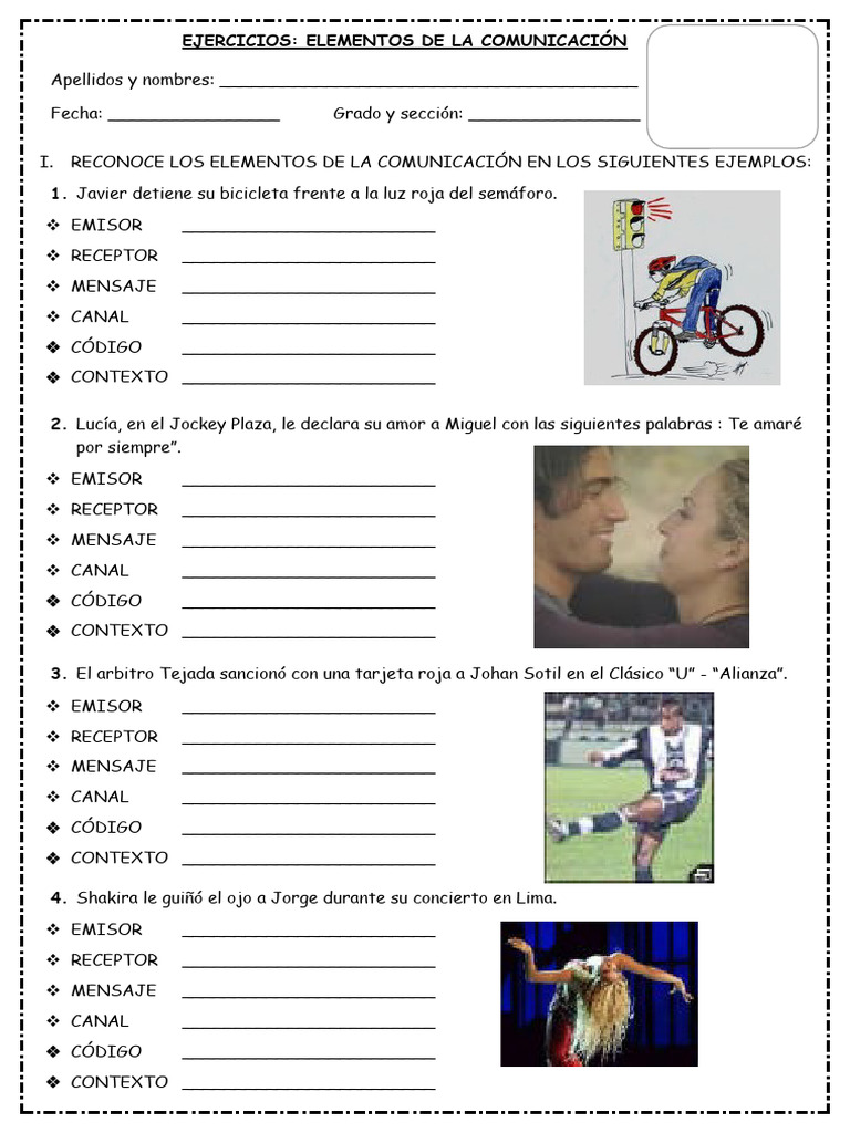 3ro - Ejercicios y Practica Elementos de La Comunicacion | Descargar gratis PDF | Comunicación