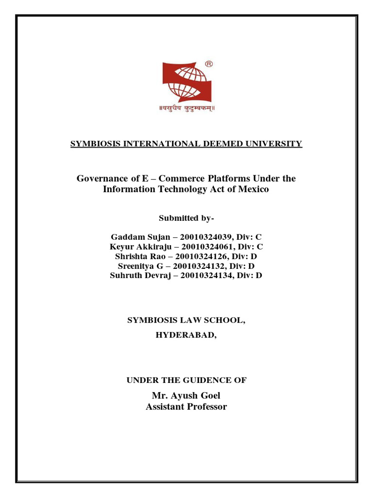 IT Law Tutorial | PDF | E Commerce | Governance