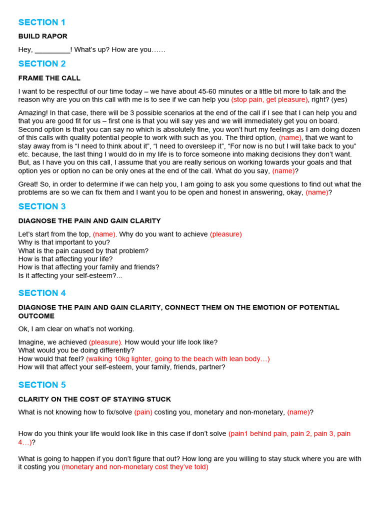 Sales Script Update 1 | PDF | Pleasure | Money