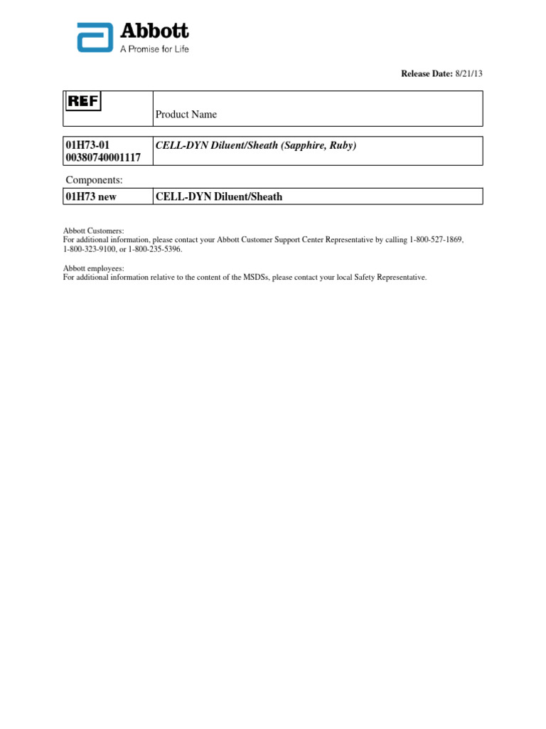 CELL-DYN Diluent | Download Free PDF | Dangerous Goods | Safety