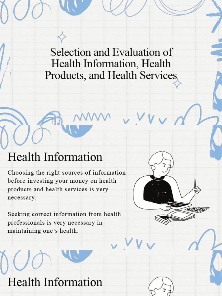 Selection and Evaluation of Health Information, Health Products, and ...